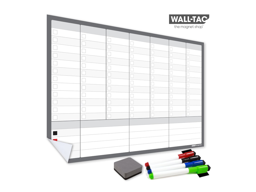 Walltac Wall Planner Weekly Organiser & Family Planner Reusable ...