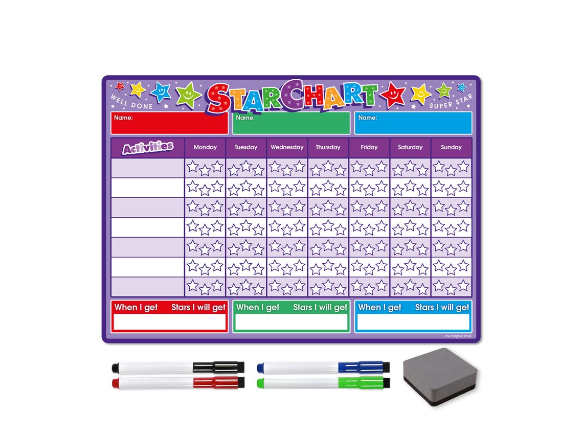 A3 Reward Chart for Children by the Magnet Shop Magnetic | Etsy UK