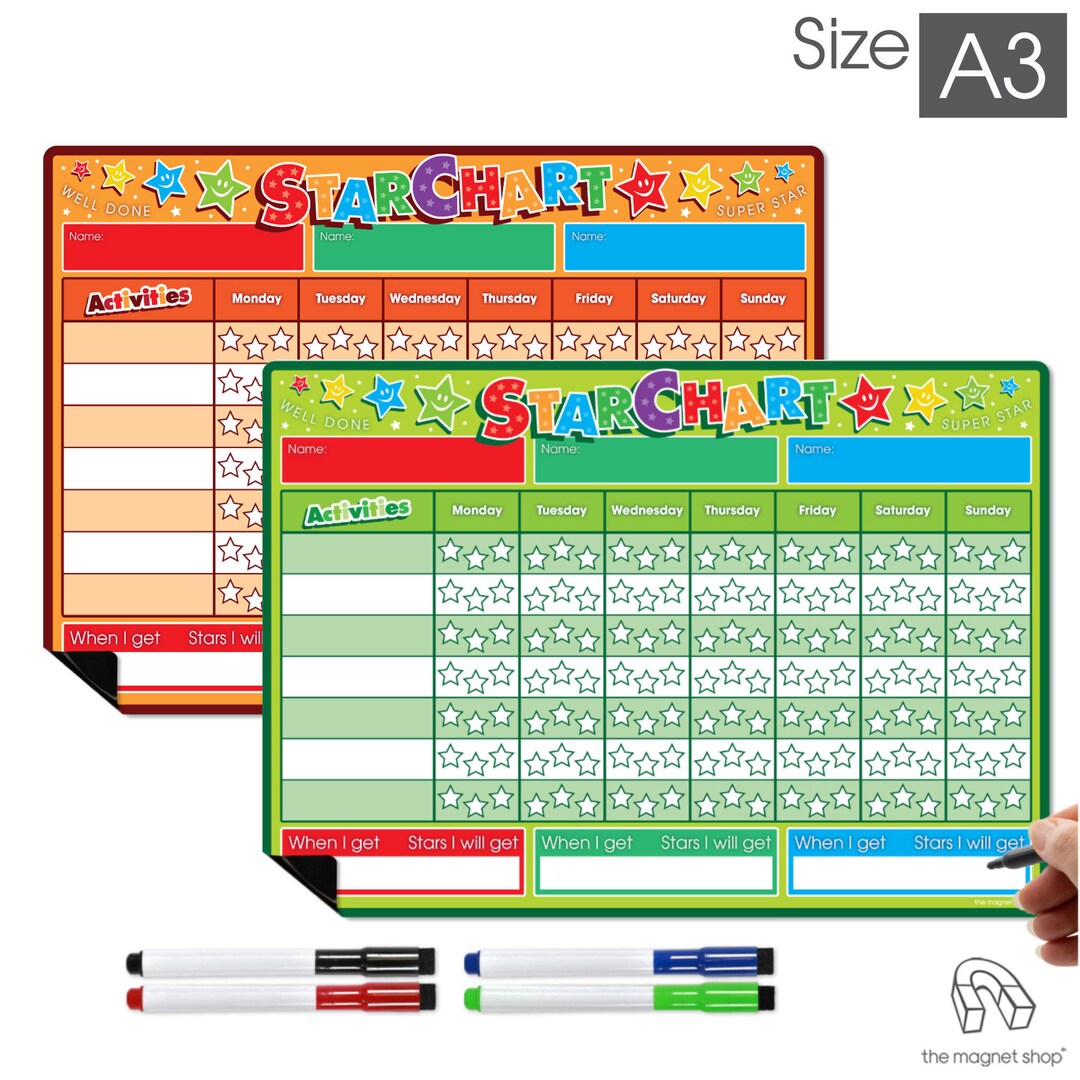 A3 Reward Chart for Children by the Magnet Shop Magnetic - Etsy