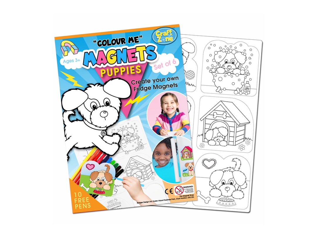 Colour Me Magnets Colour in Magnetic Crafts for Children and - Etsy