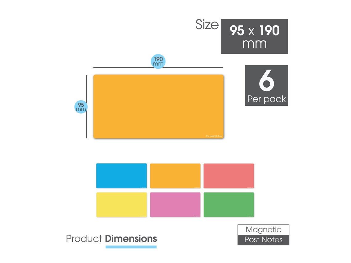 Magnetic Post-notes Rectangle Sticky Notes Neon Coloured Dry - Etsy UK