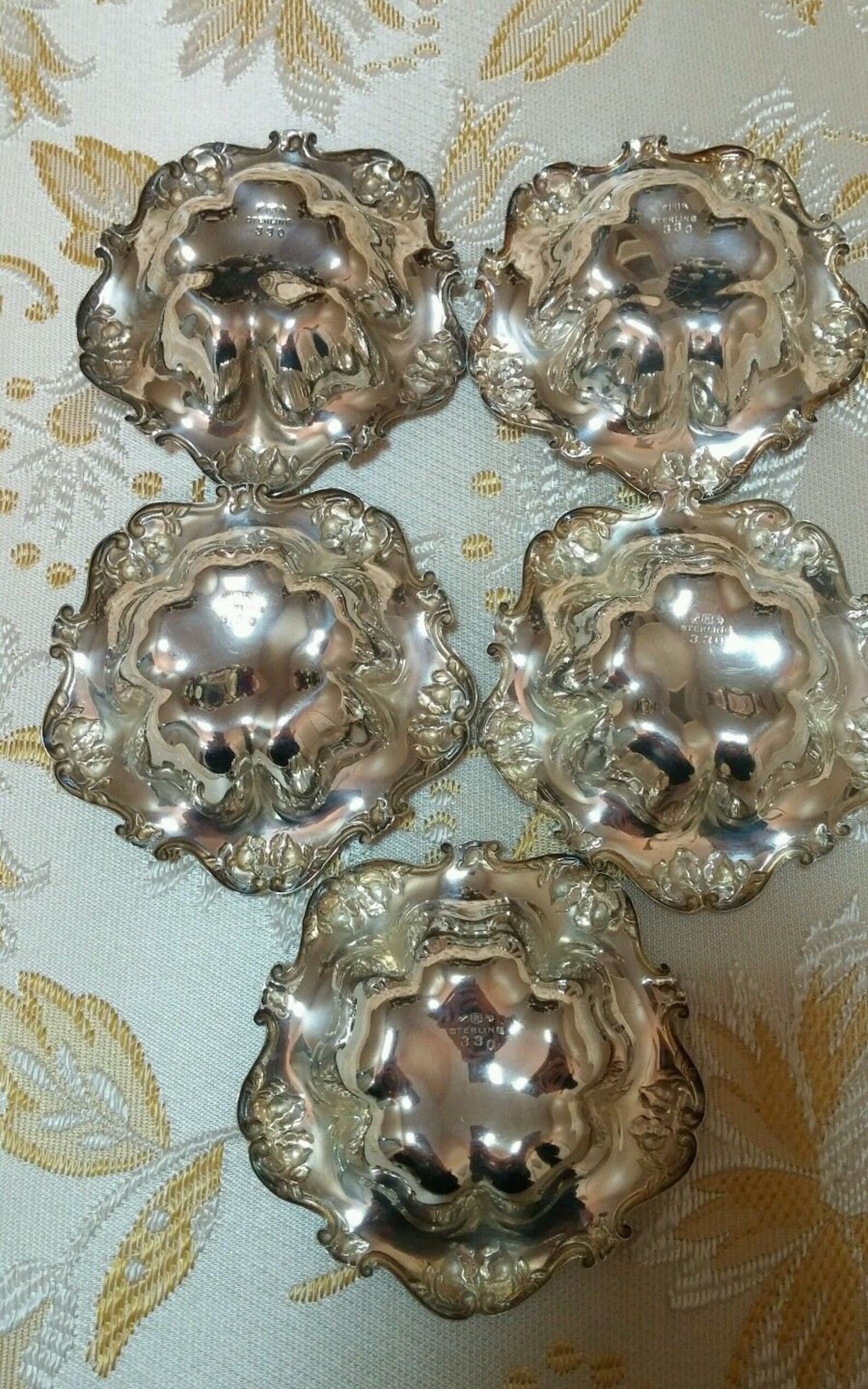 Sterling Silver REED & BARTON Repousse Nut / Bon Bon Dishes - Etsy