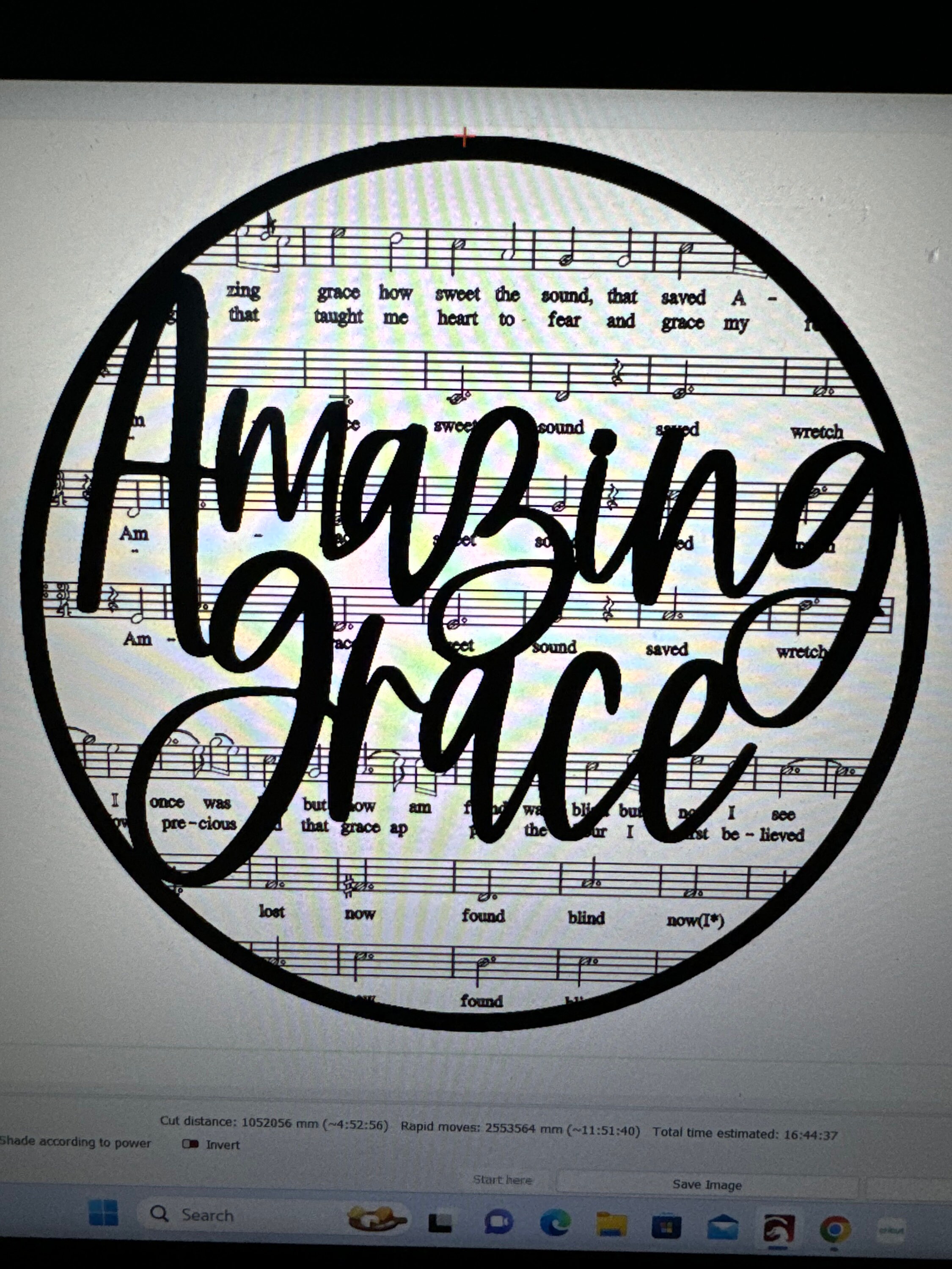 Amazing Grace Two Piece Wood Sign. Laser. Layered Design. Song Lyrics ...