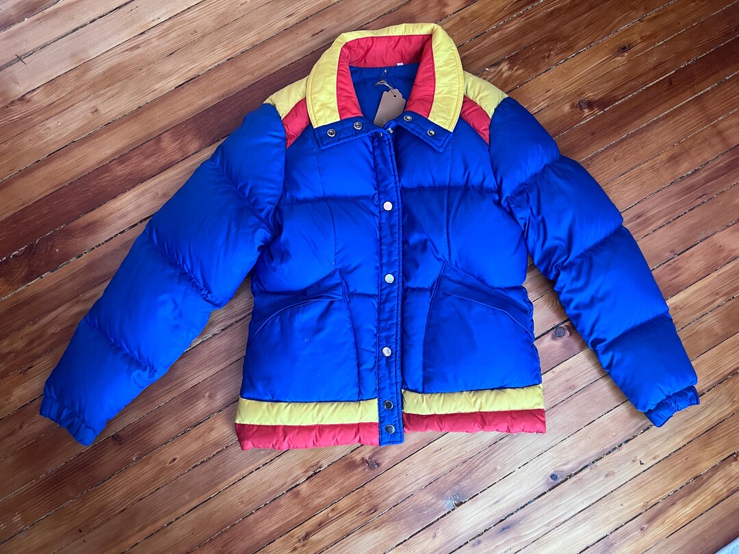 Retro Colorblock Down Jacket 1970s - Etsy