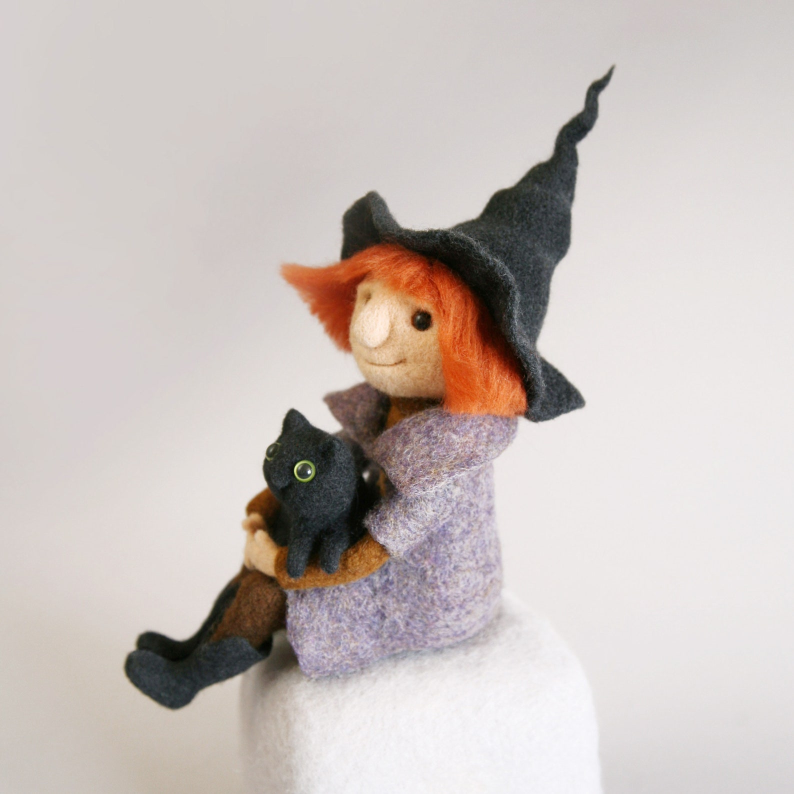 Video Tutorial — Felted Witch With a Cat — Needle Felting — Wet Felting ...