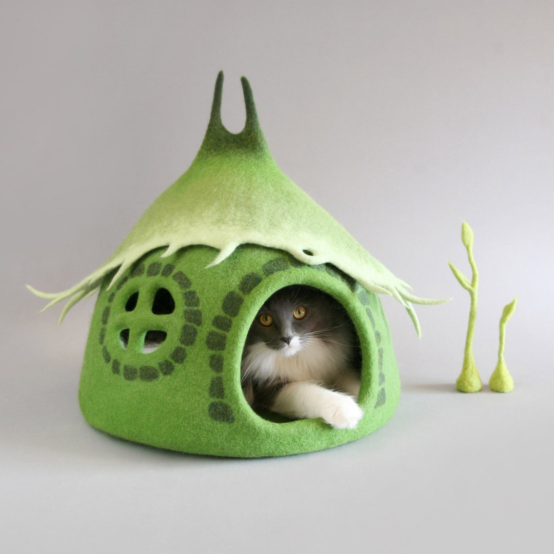 Cat Cave, Cat Bed, Cat House, Cat Cave Wool, Fairy House, Sheep Wool ...