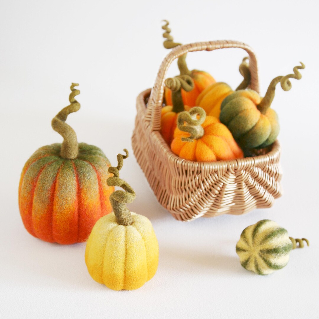 Needle Felted Wool Pumpkins, Fall Halloween Decor - Etsy