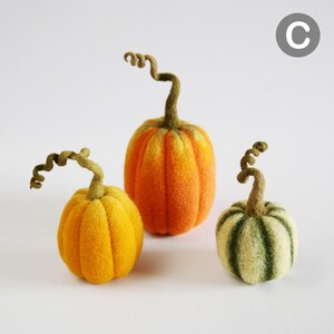Needle Felted Pumpkins, Felted Pumpkins, Woolen Pumpkins, Fall Décor ...