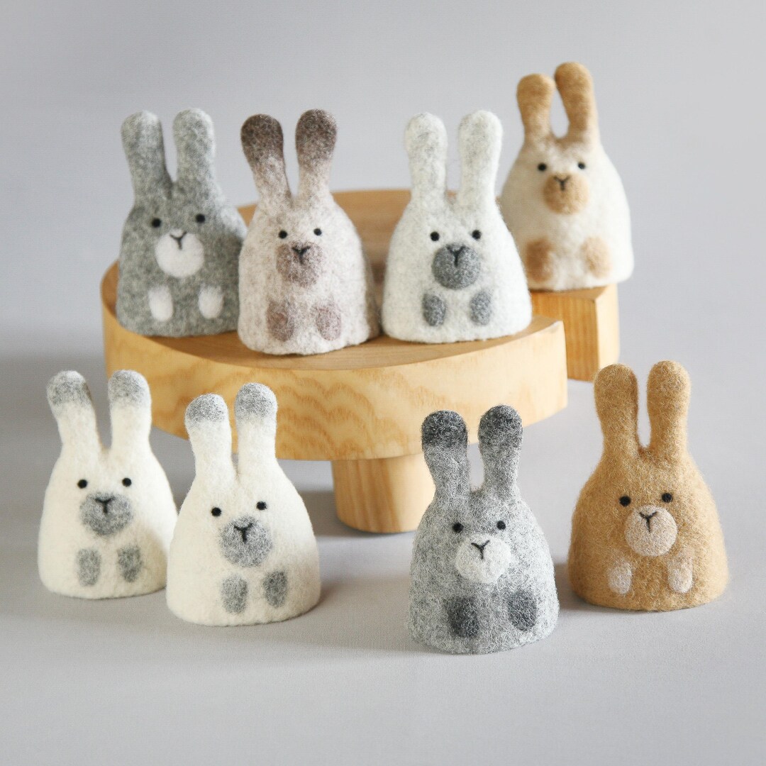 Little Felted Bunnies / Easter Egg Caps / Home Decor - Etsy
