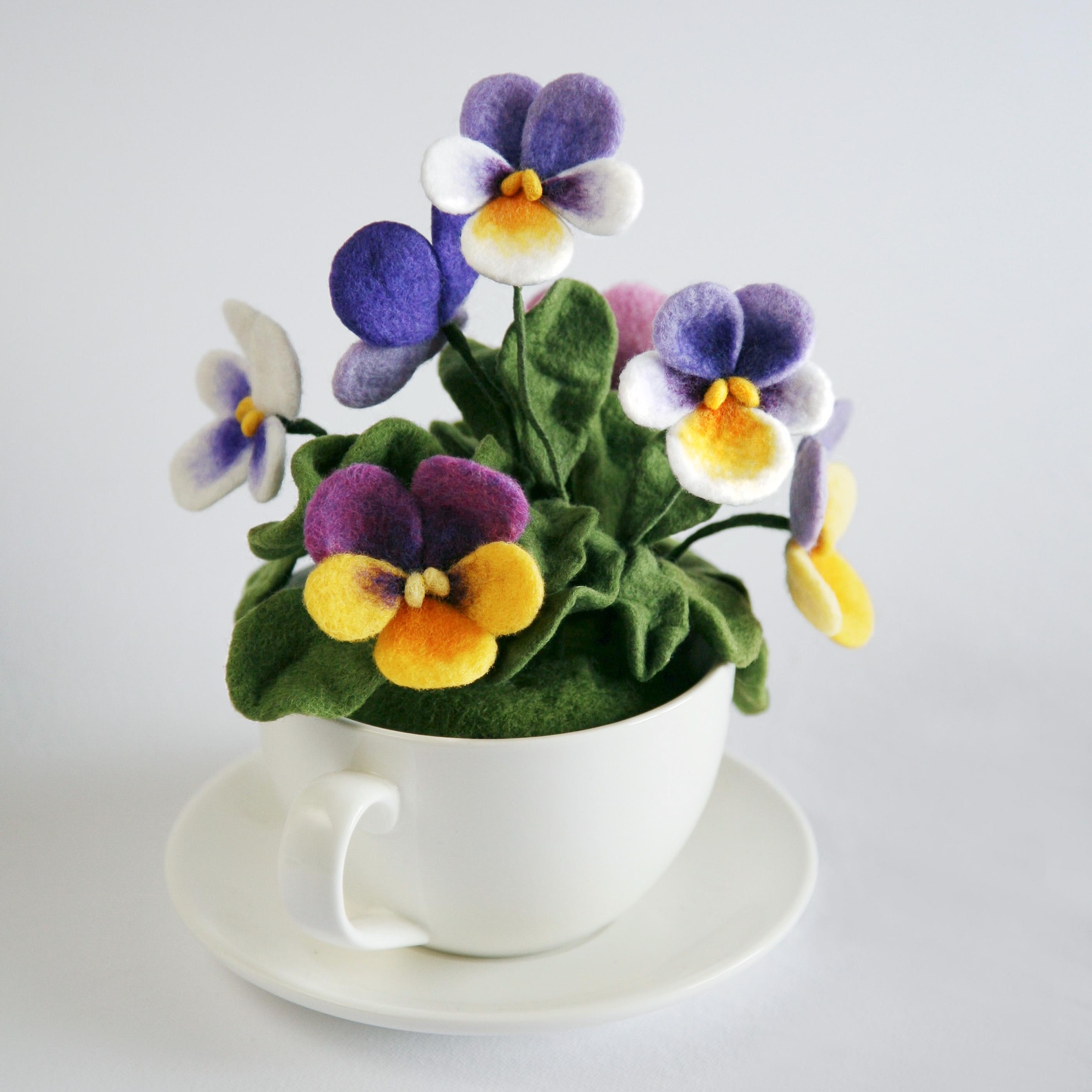 Needle & Wet Felting Tutorial – Make Violet and Pansy Flowers From Wool ...