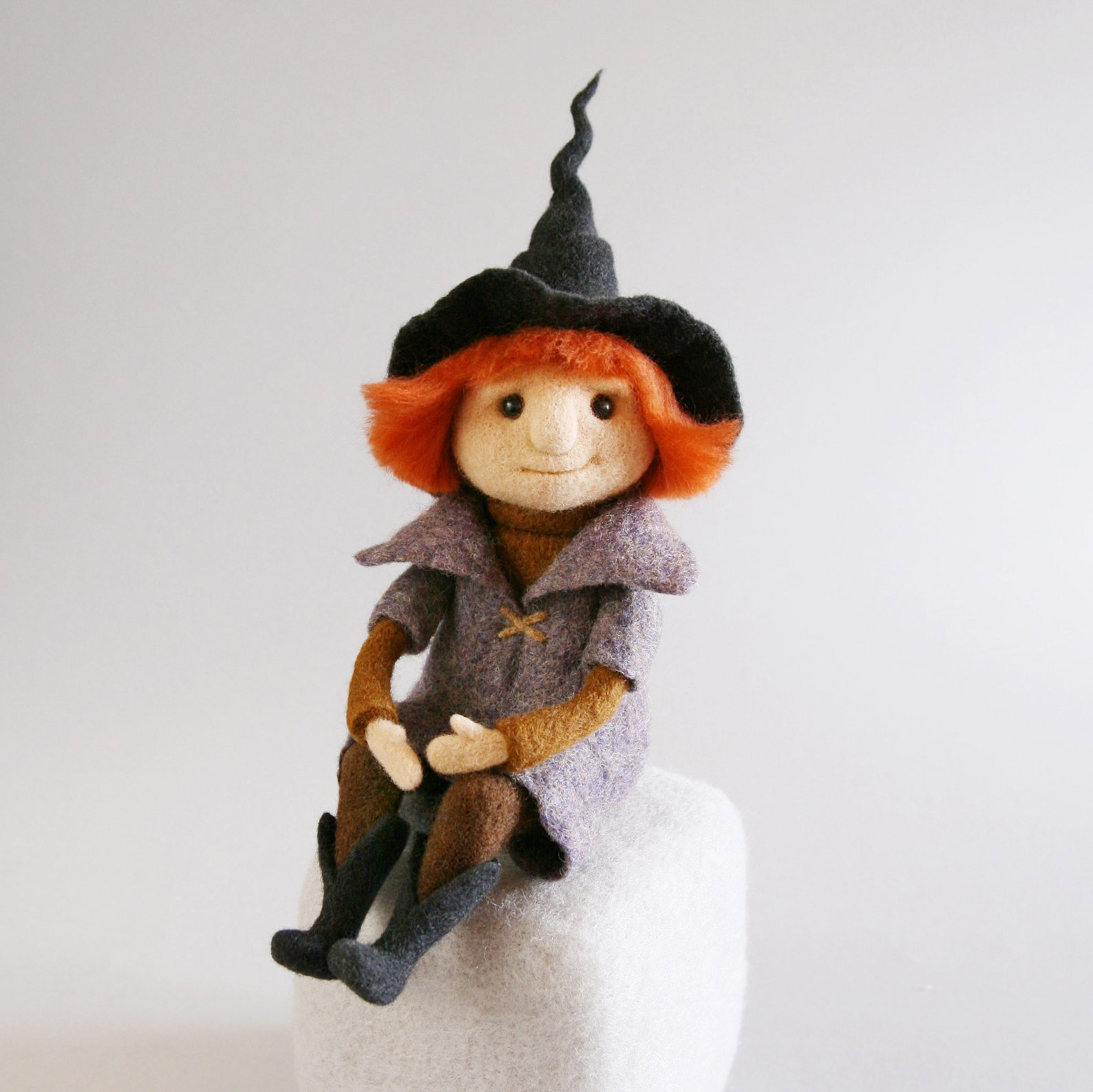 Video Tutorial — Felted Witch With a Cat — Needle Felting — Wet Felting ...