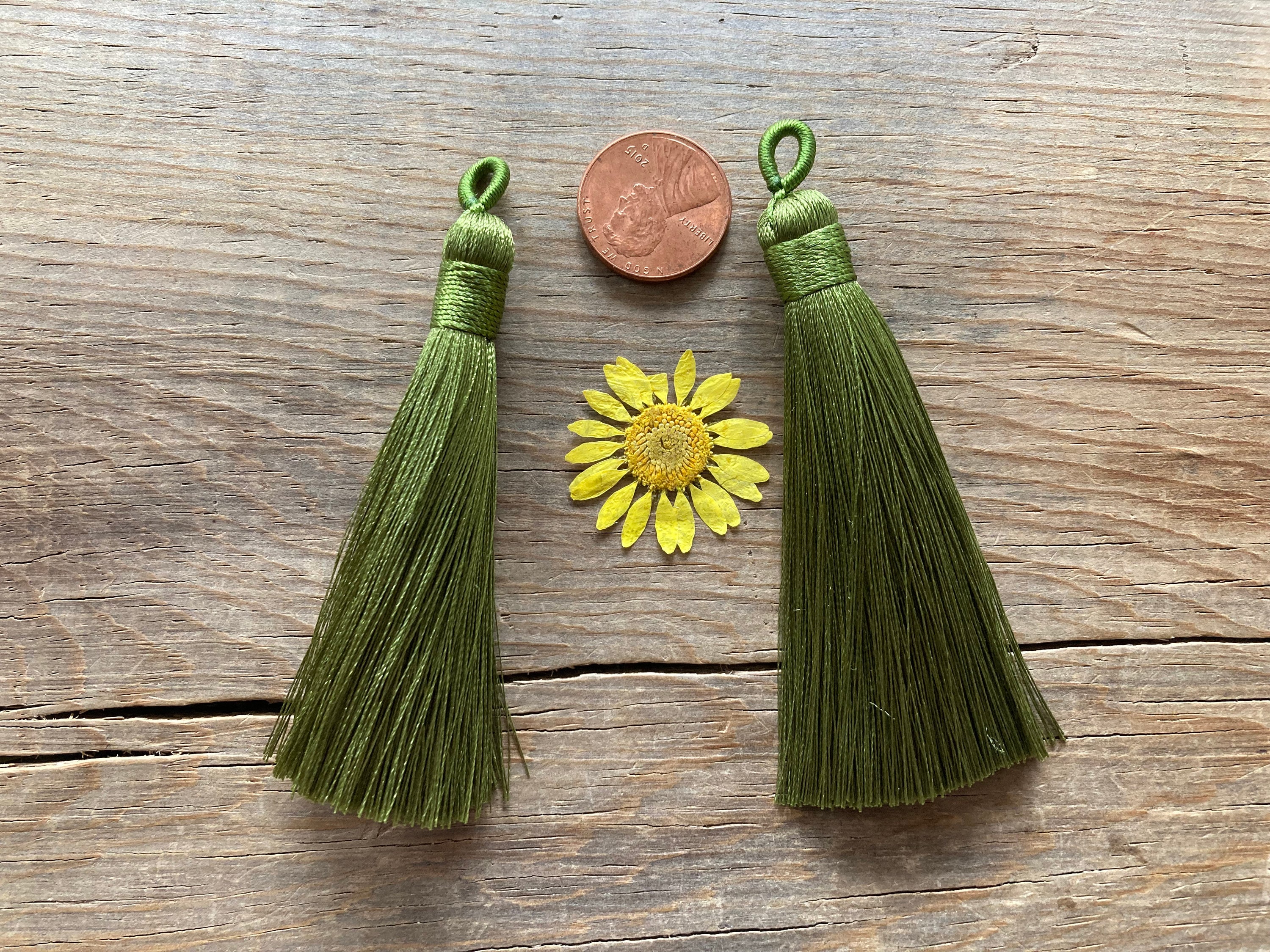 Polyester Silky Thread Tassels ~ 2 Pieces ~ Pick a Color ~ 3