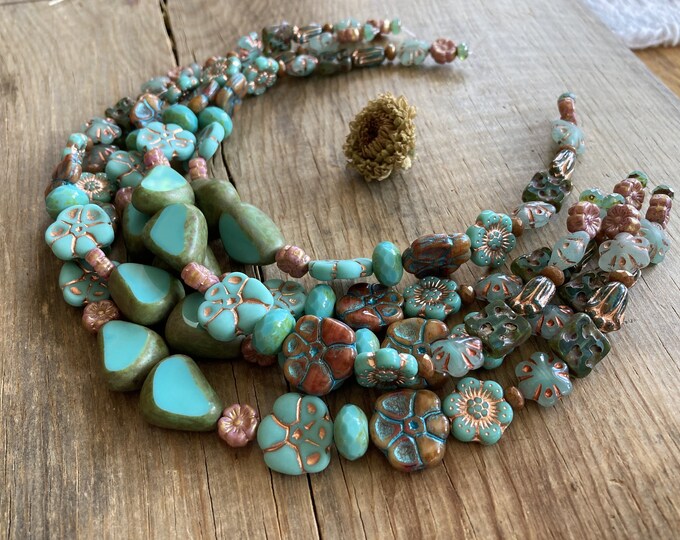 Czech Glass Bead Mix Desert Primrose Pressed, Fire Polished, Table Cut ...