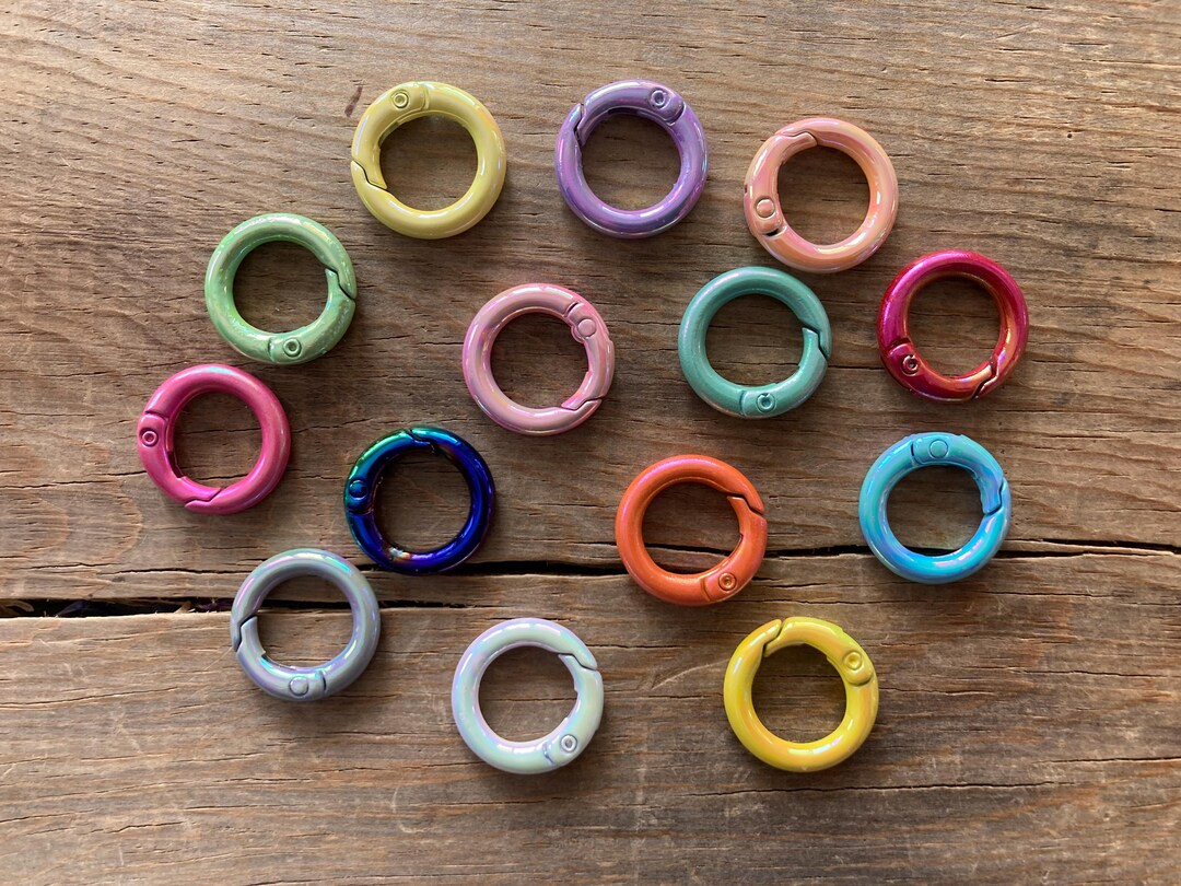 Round Spring Gate Ring Clasps Mix ~ 20x4.5mm ~ 14 Pieces ~ Assorted ...