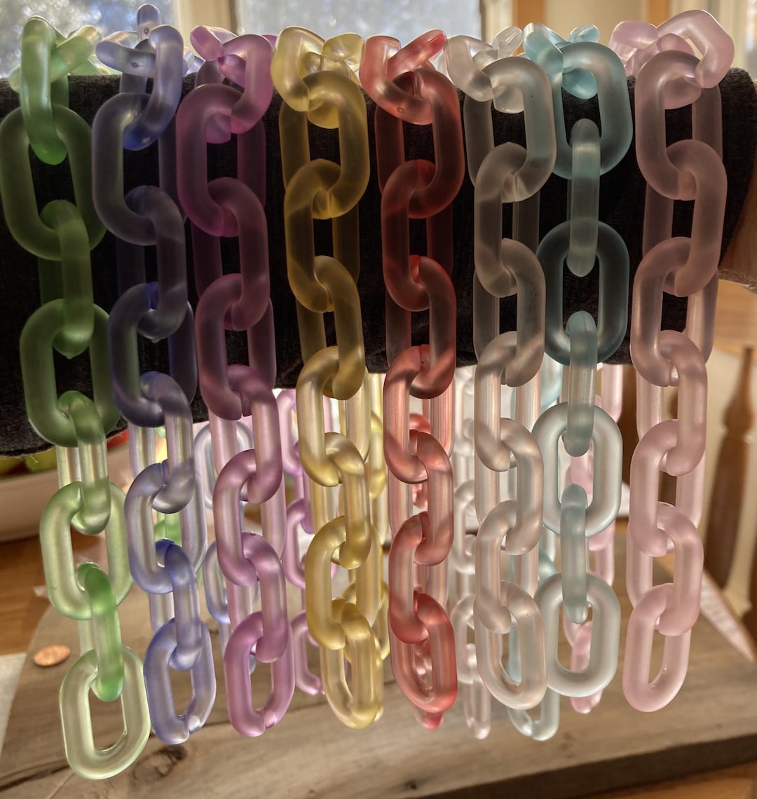 Frosted Transparent Acrylic Linking Rings Large Chunky Cable Chain ~ 16 ...