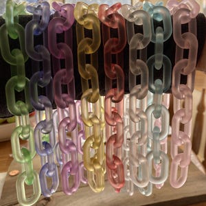 Frosted Transparent Acrylic Linking Rings Large Chunky Cable Chain ~ 16 ...