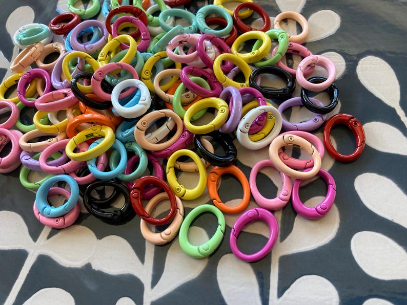 Oval Spring Gate Ring Clasps Connectors ~ 19.5x15x4.5mm ~ 4 Pieces ...
