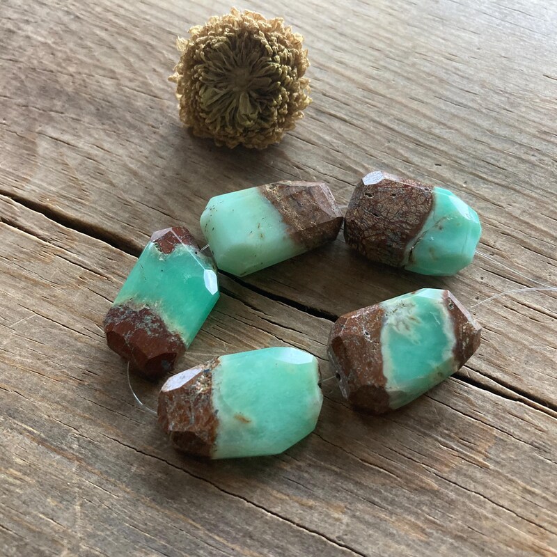 Flat Gemstone Beads - Etsy