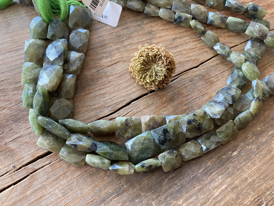 Vasonite Gemstone Faceted Flat Rectangle Cushion Nugget Beads SINGLE 14 ...