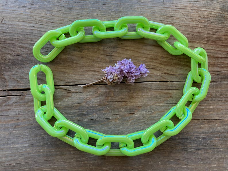 Luster Opaque Acrylic Linking Rings Large Chunky Cable Chain ~ 16 ...
