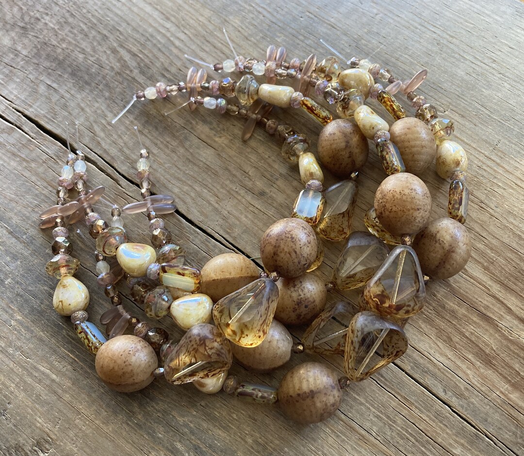 Czech Glass Bead Mix Desert Sand Pressed Fire Polish Etsy