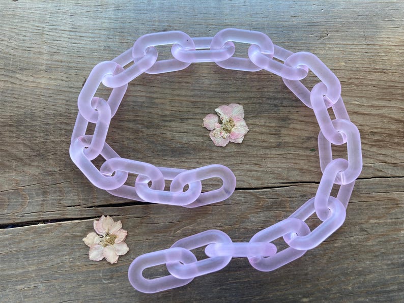 Frosted Transparent Acrylic Linking Rings Large Chunky Cable Chain ~ 16 ...
