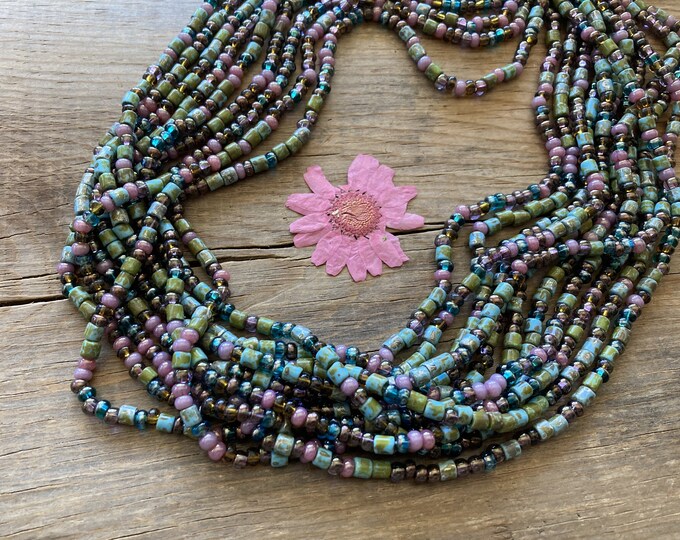 Czech Glass Beads ~ Aged Clover Field Mix ~ 6/0 Seed Beads & Tubes ~ 20 ...