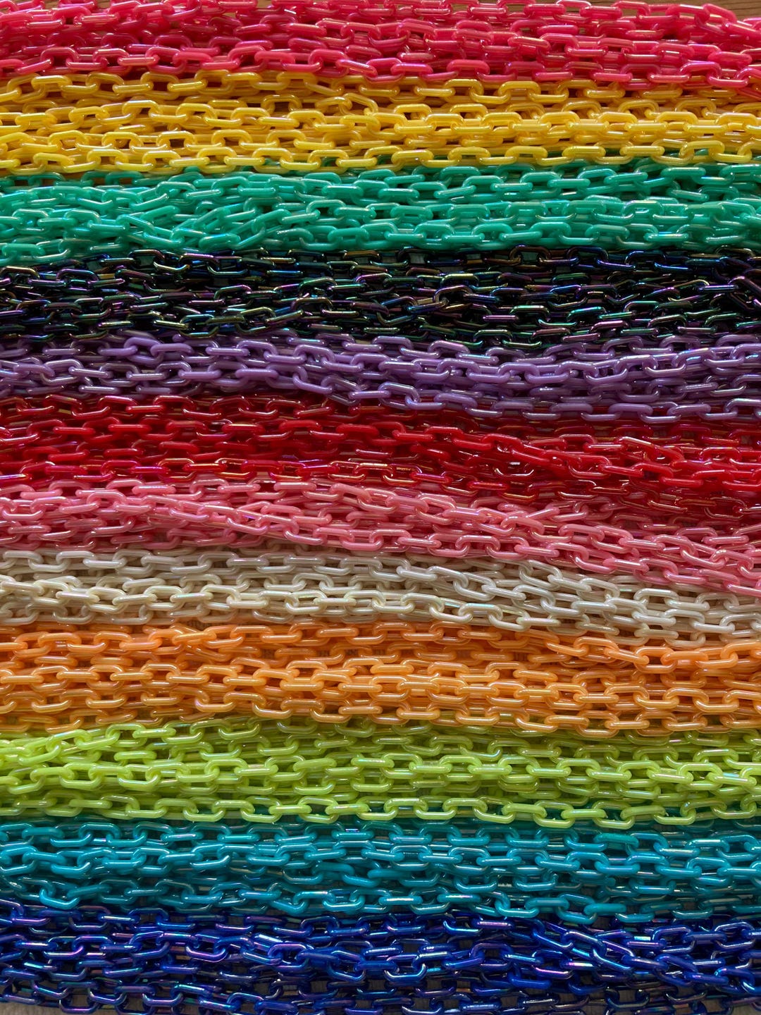 Luster AB Opaque Acrylic Link Cable Chain ~ 19" Length ~ 13x8x2mm Link ...