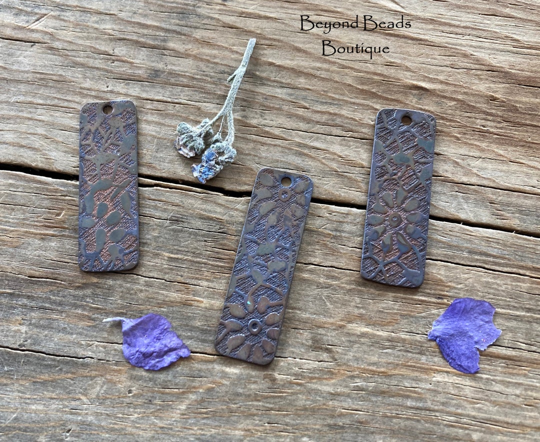 Chocolate Purple Patina Handcrafted Copper Rectangle Shaped Pendant ...