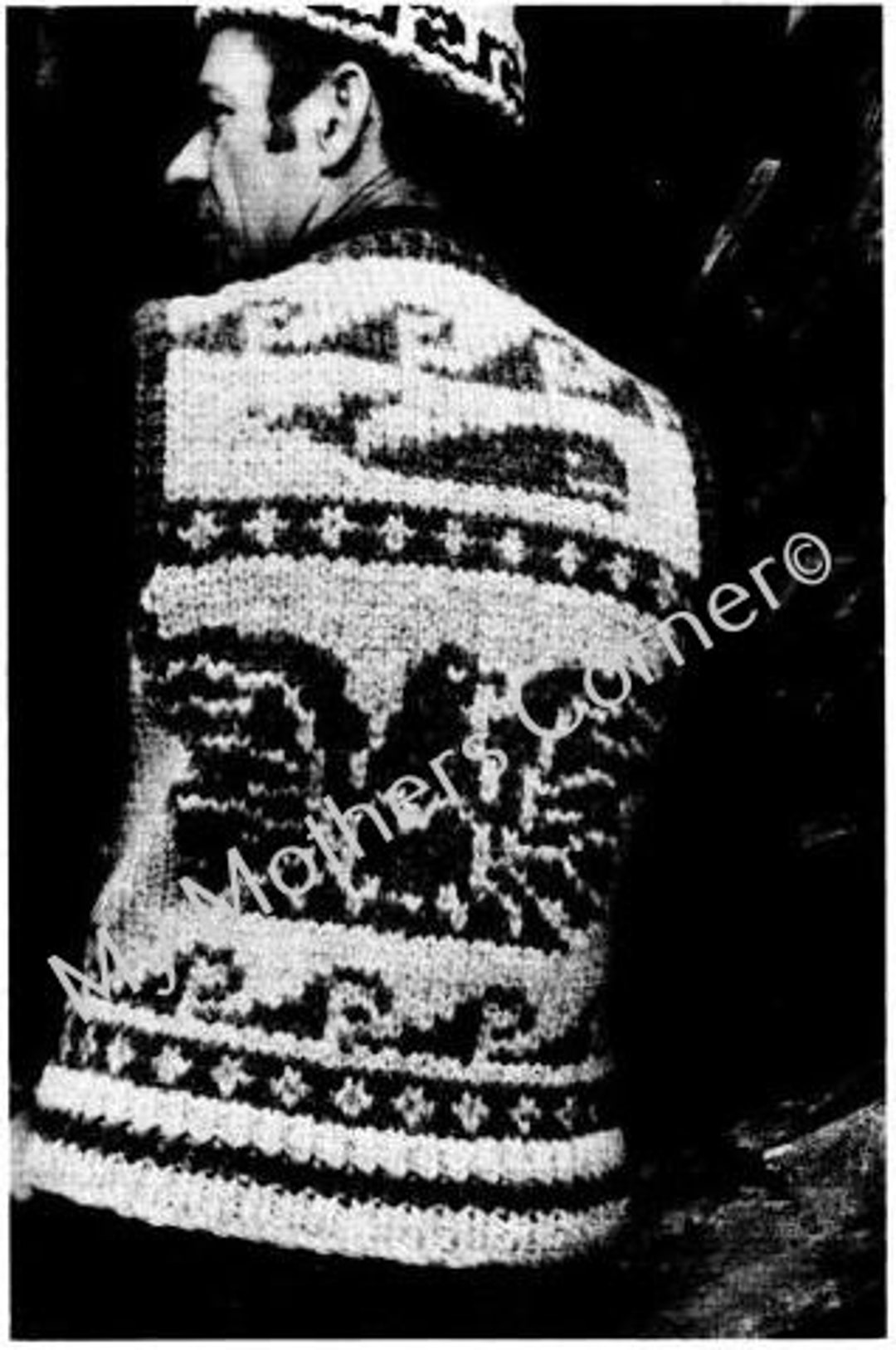 White Buffalo Vest #201, Pdf Knitting Pattern, Cowichan Style, Vintage ...