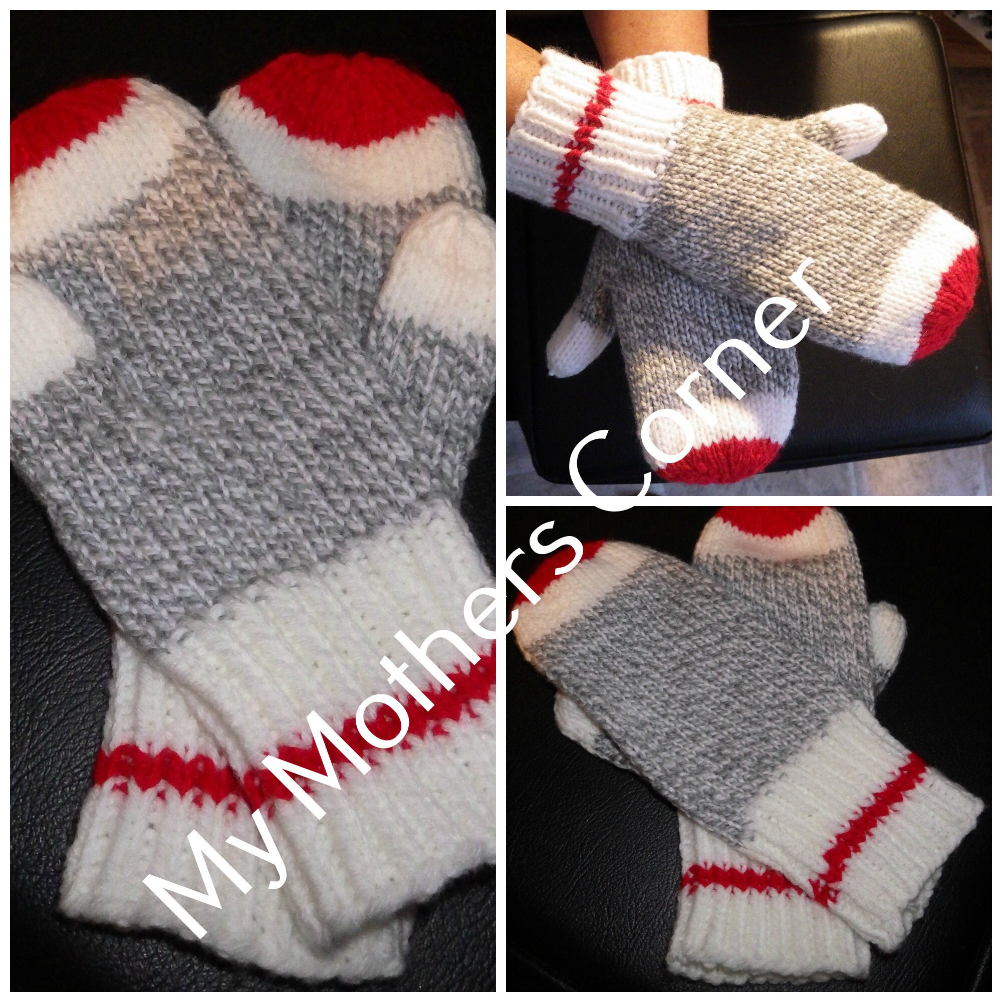 Sock Monkey Mittens Pdf Pattern,afterthought Thumb, Mymotherscorner ...