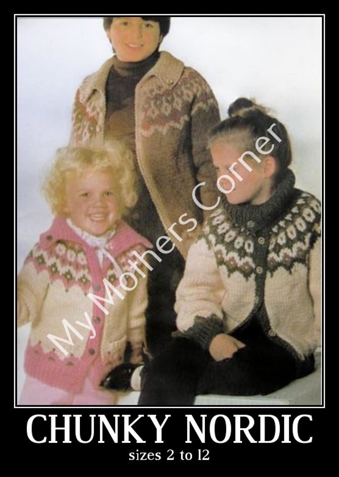 Chunky Nordic, Children's Pdf Pattern, Cowichan Style, Vintage, White ...