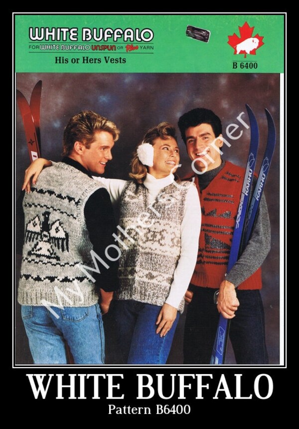 White Buffalo Pattern 16 Cowichan Salish Sweater Knit Cardigan Native ...