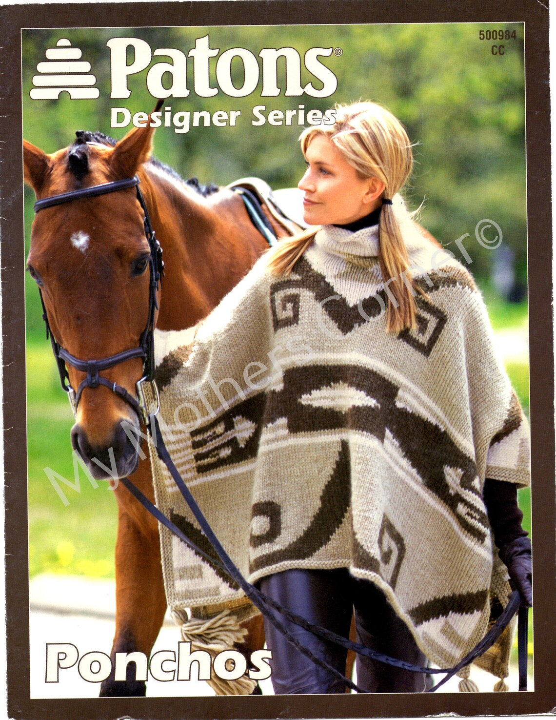Poncho, Patons Pdf Knitting Pattern, Cowichan Style, Vintage, White ...