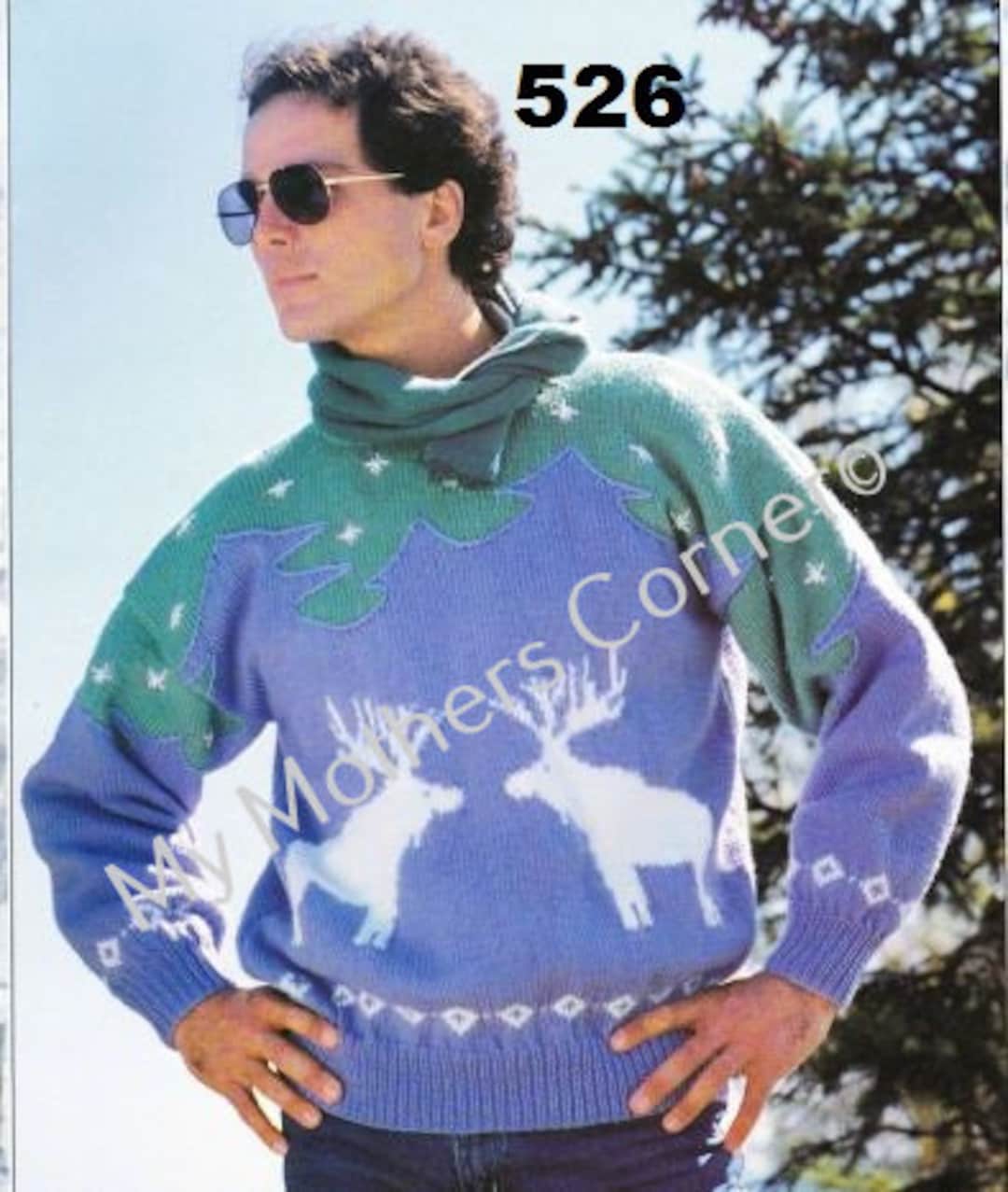 White Buffalo Sweater #526,meet the Moose,pdf Knitting Pattern ...