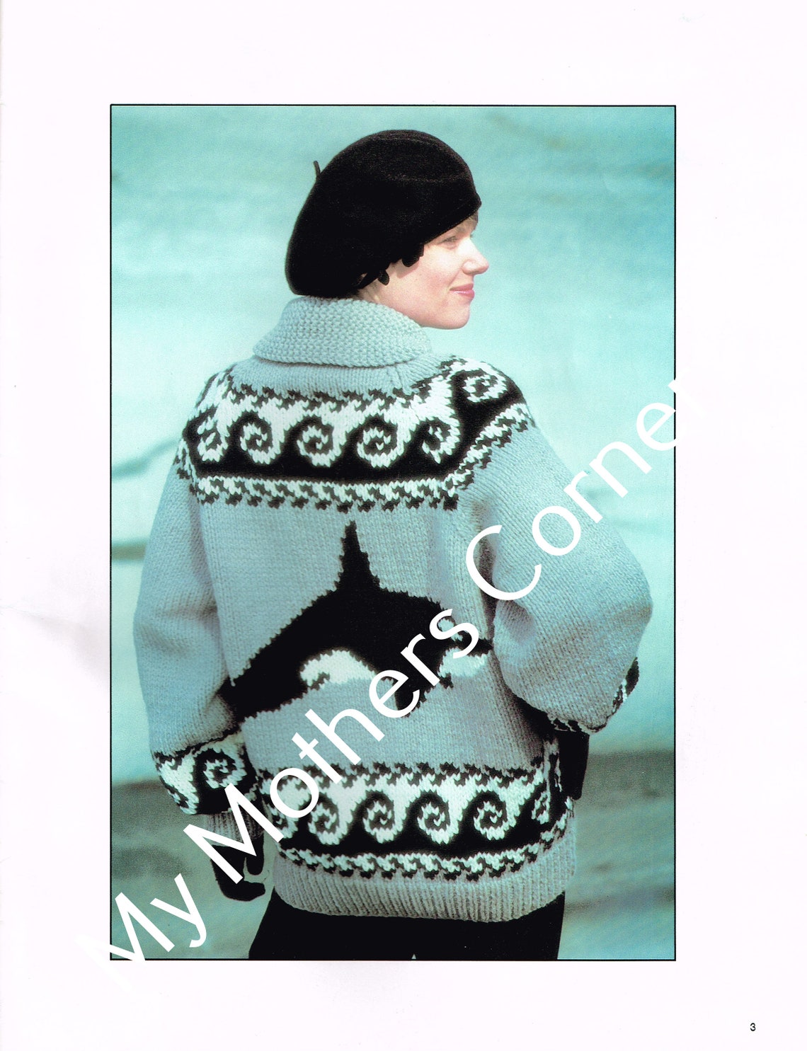 Whale Sweater , Pdf Pattern, Cowichan Style, Vintage, White Buffalo ...
