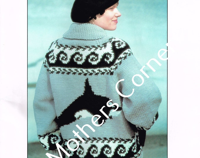Puffin Sweater,559, Pdf Pattern, Cowichan Style, Vintage, White Buffalo ...