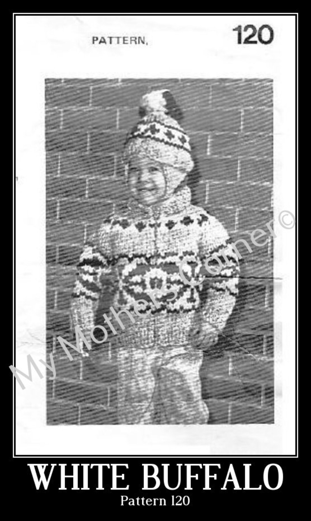 White Buffalo Sweater #120, Pdf Knitting Pattern, Cowichan Style ...