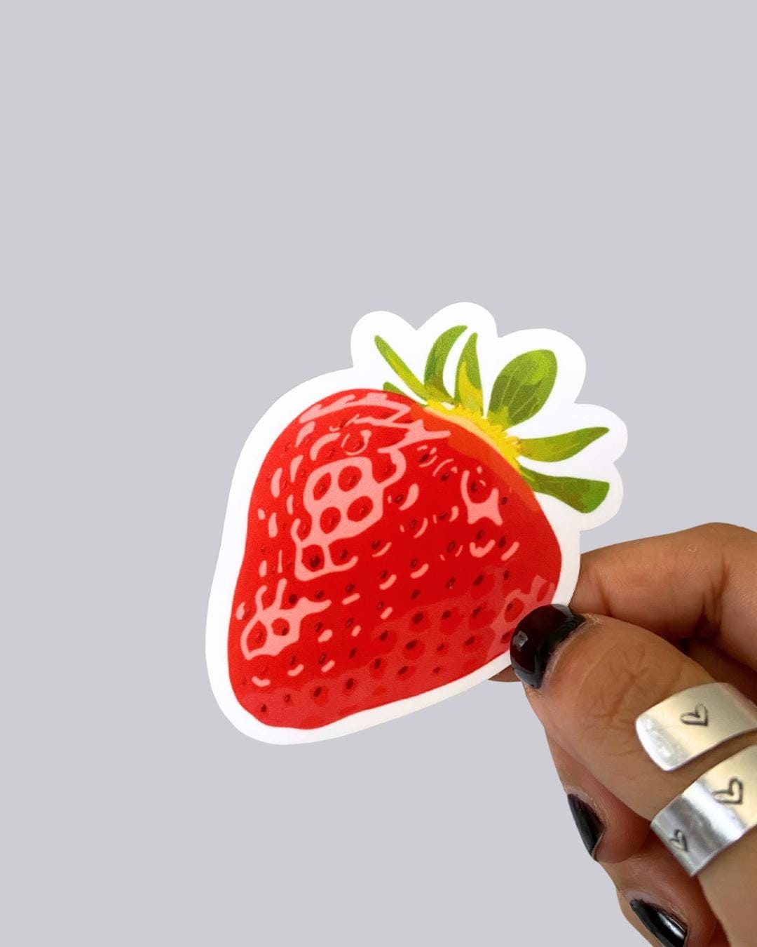 Strawberry Waterproof Sticker | Sweet Strawberry Fruit Magnet | Food ...