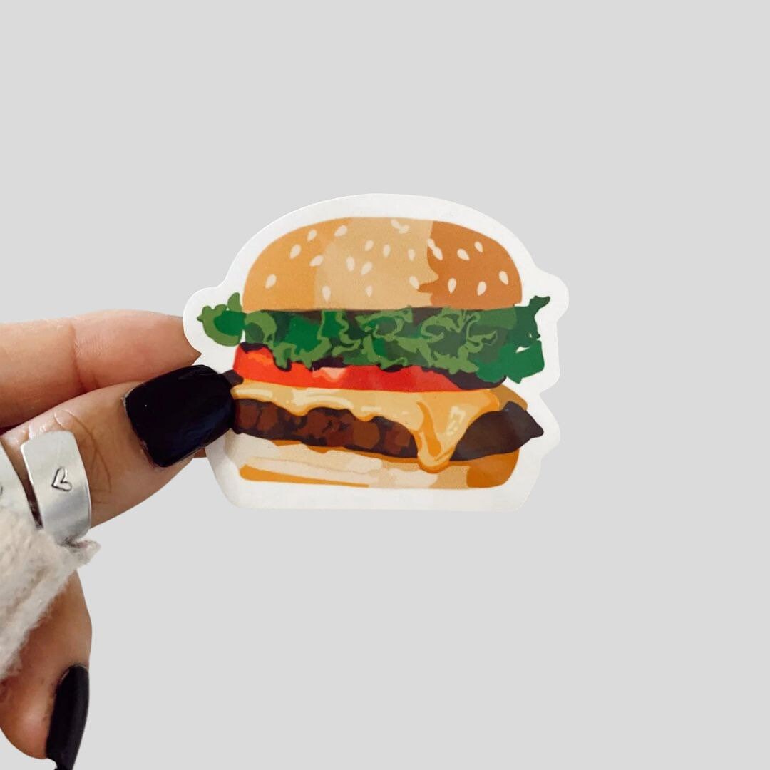 Cheeseburger Waterproof Sticker Burger Dinner Food Magnet - Etsy
