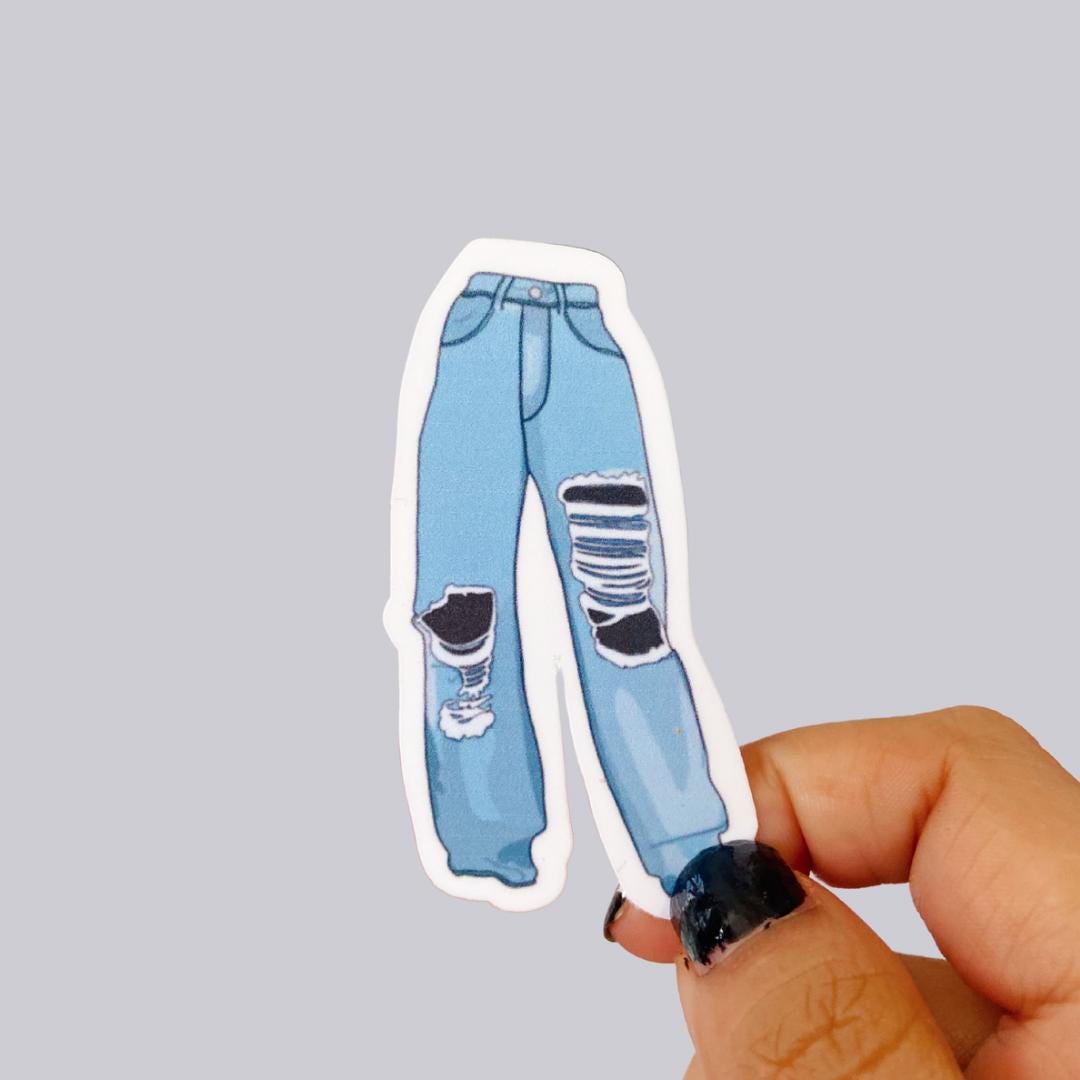 Denim Jeans Waterproof Sticker | Clothing Stickers | Fashion Sticker ...