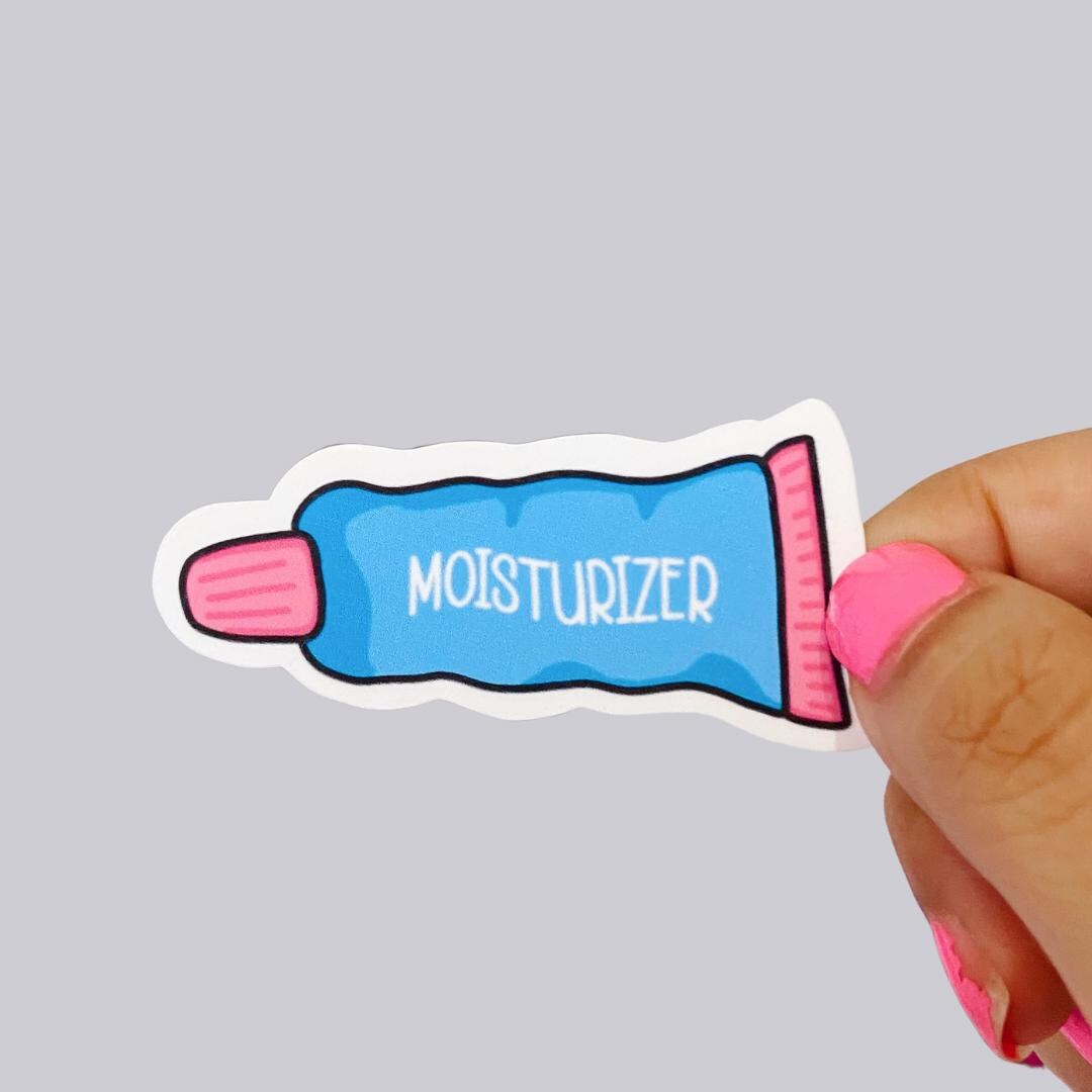 Moisturizer Tube Bottle Waterproof Sticker | Pink and Blue Beauty ...