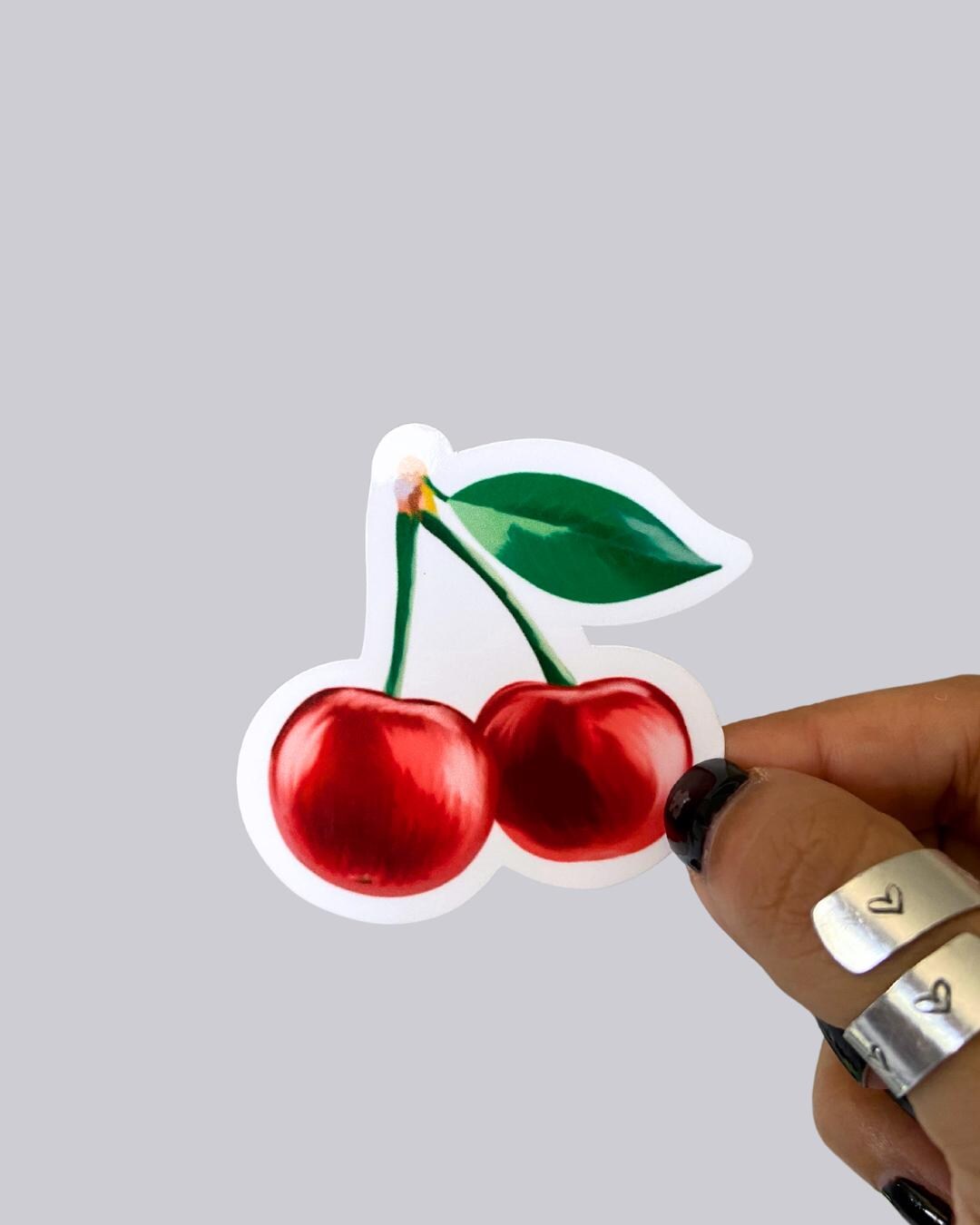 Cherry Fruit Waterproof Sticker | Car, Water Bottle Magnet - Etsy