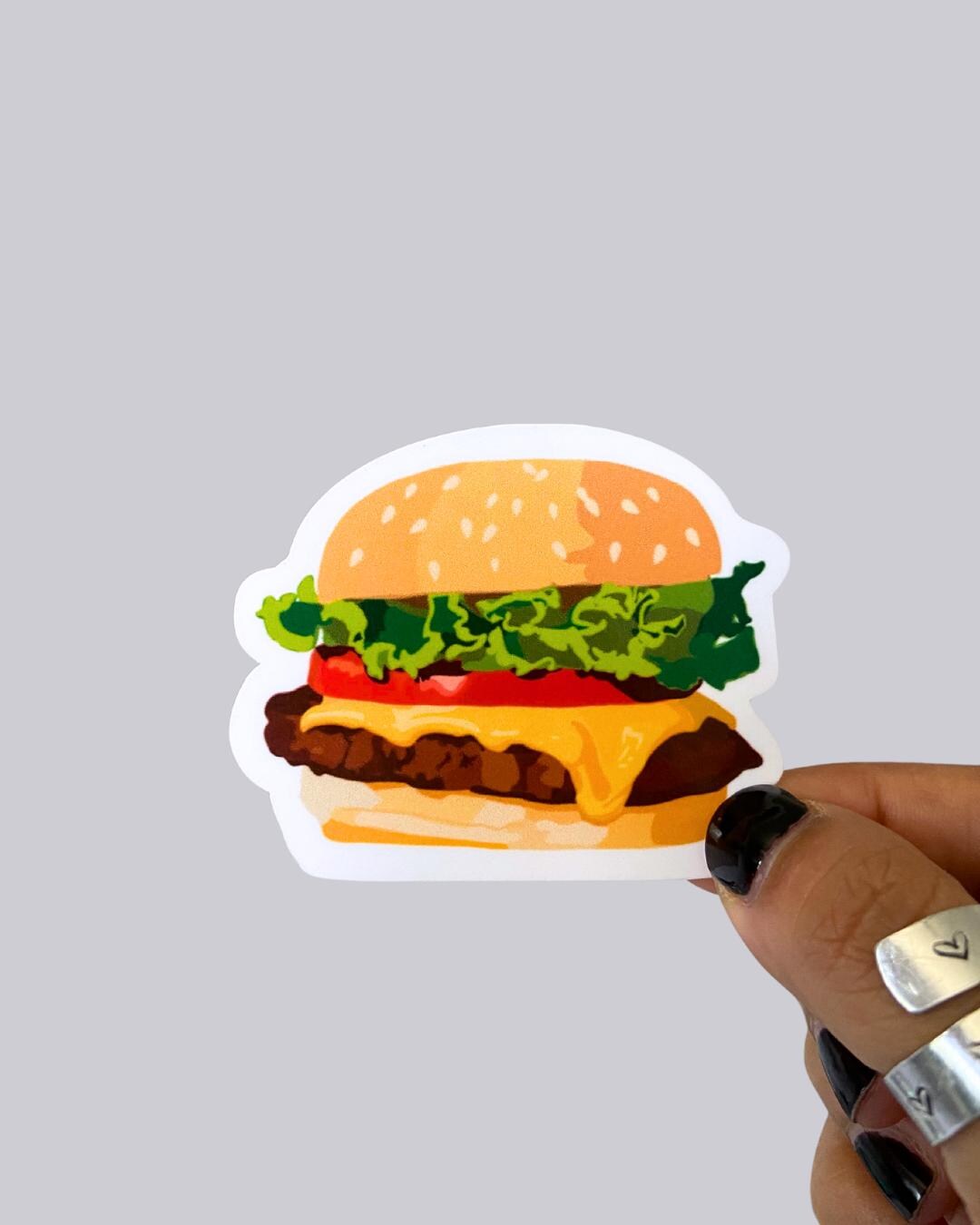 Cheeseburger Waterproof Sticker | Burger Fridge Magnet | Waterproof ...