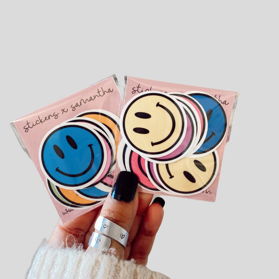 Mini Smiley Face Waterproof Sticker Magnet Packs - Etsy