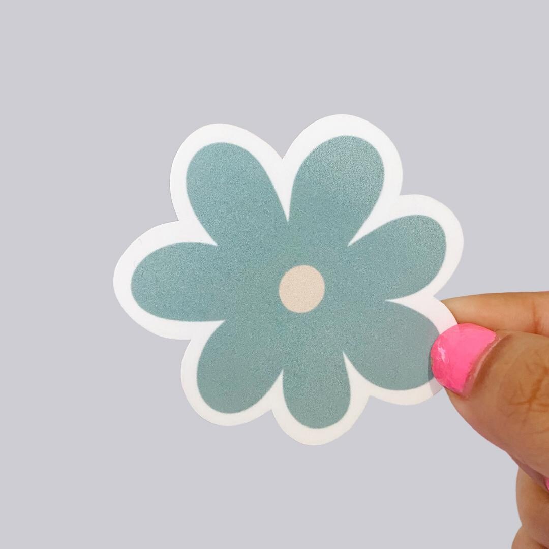 Sage Green Flower Sticker | Waterproof Car Decal or Magnet | Waterproof ...