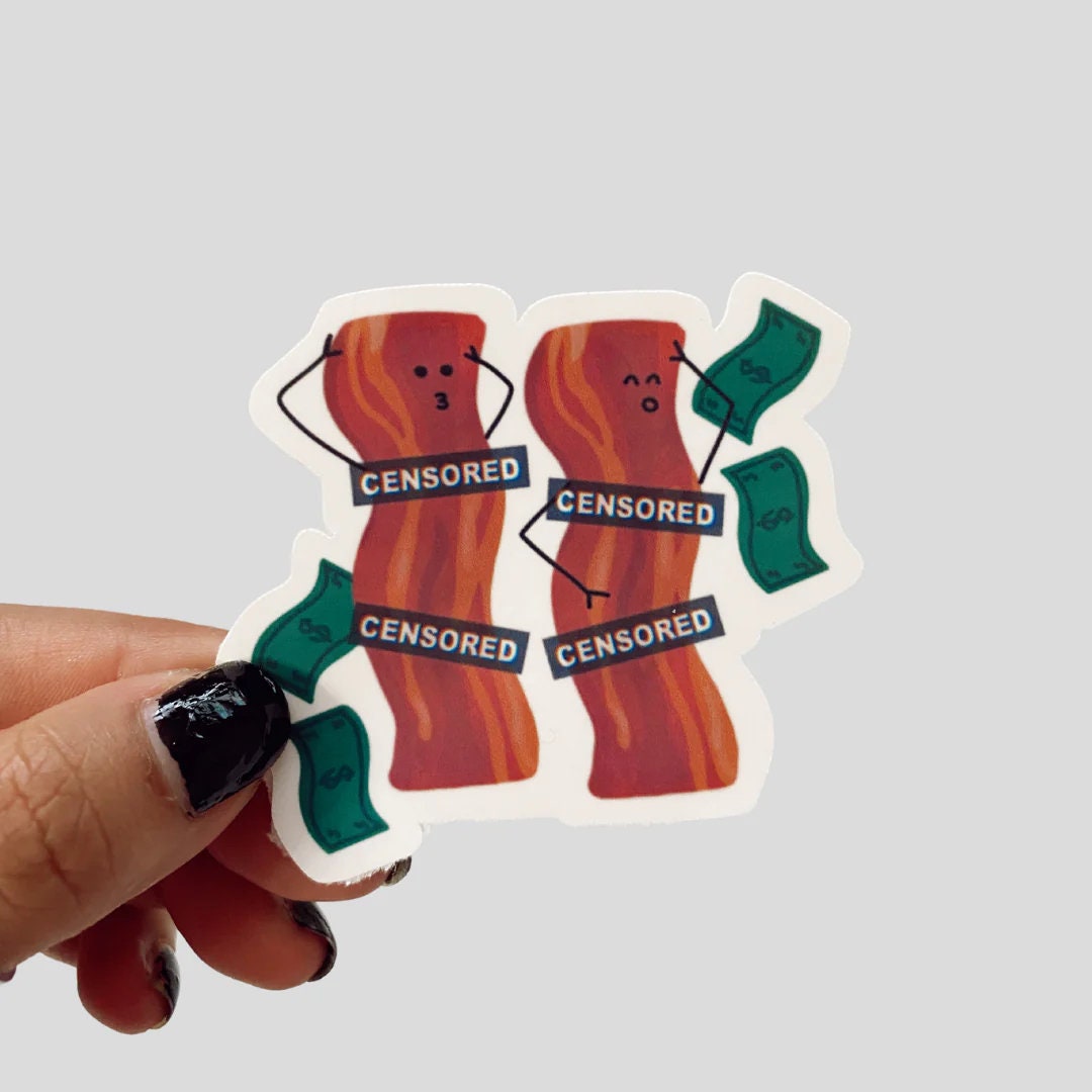 Bacon Strips Funny Dollar Bills Waterproof Sticker Punny Food Magnet ...