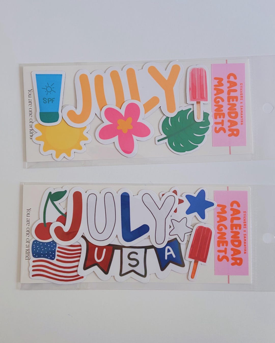 July Summer / Fourth of July Calendar Magnet Pack | Dry Erase Magnetic ...
