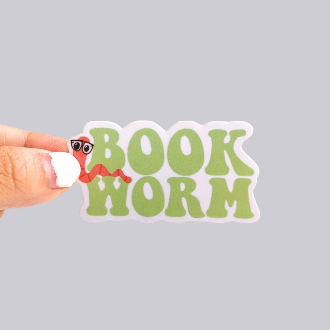 Book Worm Waterproof Sticker / Magnet - Etsy
