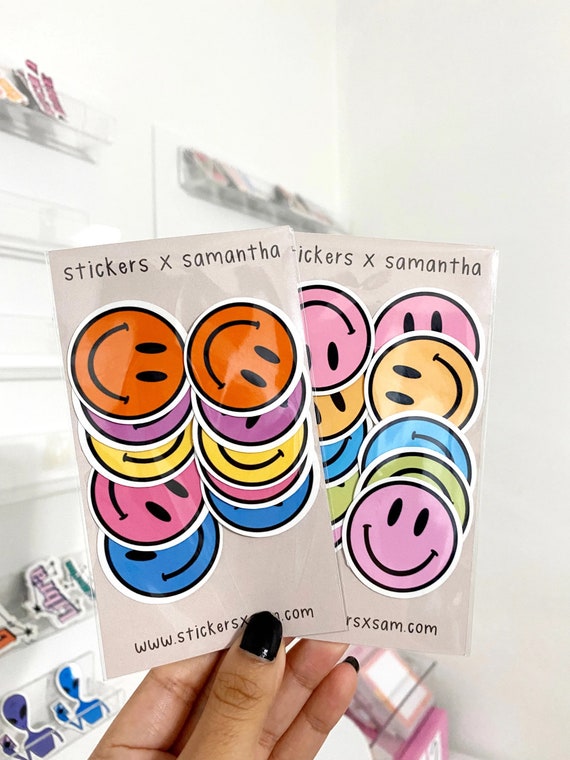 Mini Smiley Face Waterproof Sticker Magnet Packs - Etsy